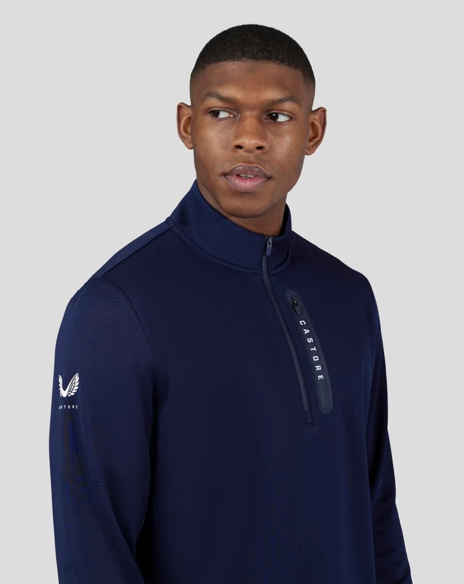 Castore Mens Soft Shell Tech Half Zip Pullover - Midnight Navy