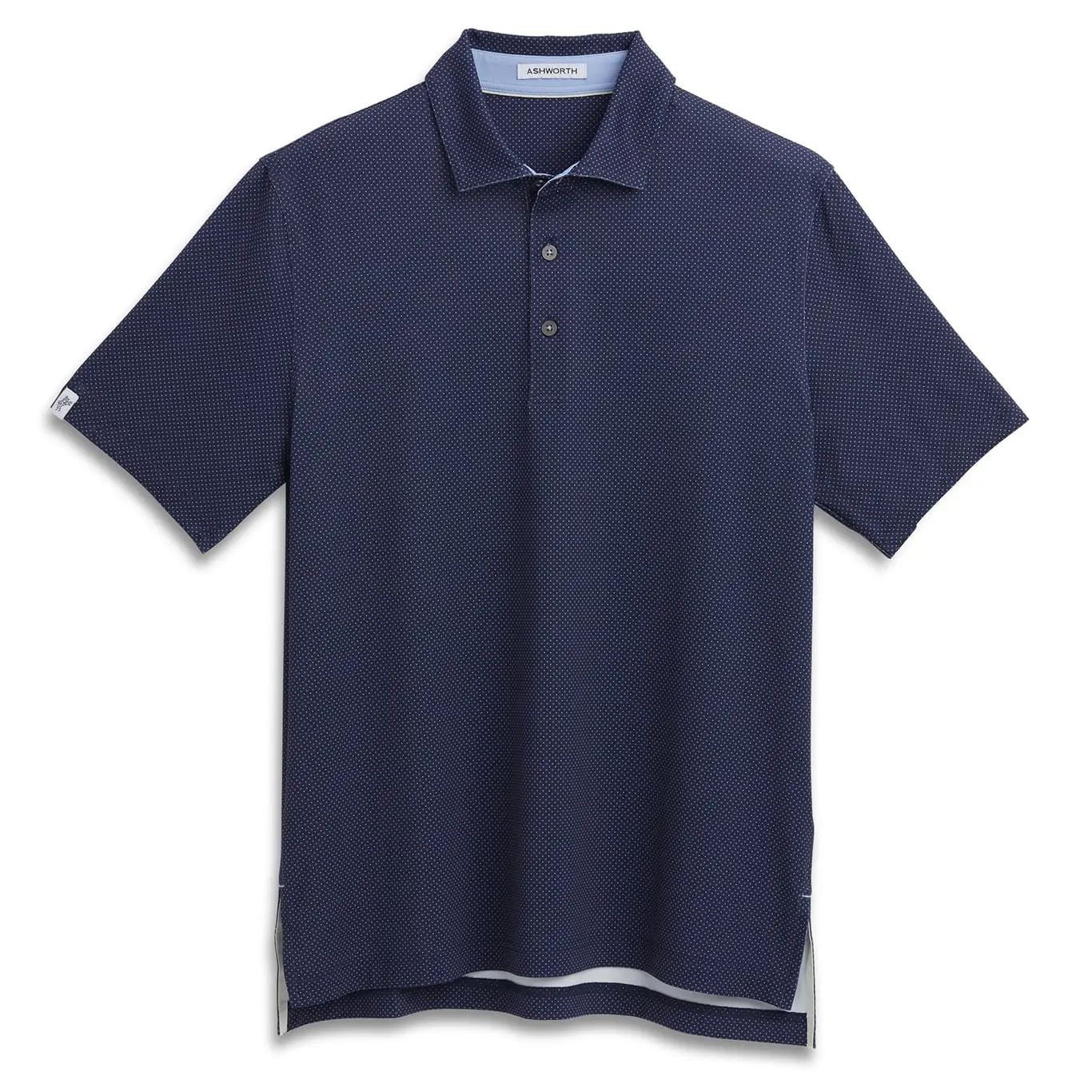 Ashworth Mens Micro Dot Polo Shirt AM1027 Black/Cobalt